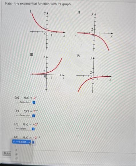solved match the exponential function with its graph a