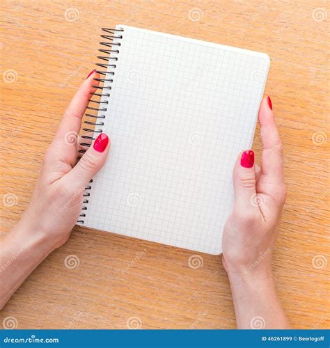 Woman Hand Holding Notebook Stock Image Image Of Notepad Color 46261899
