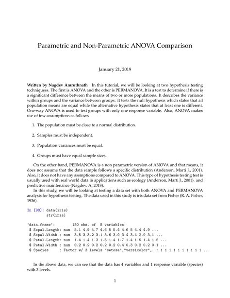 pdf parametric and non parametric anova comparison