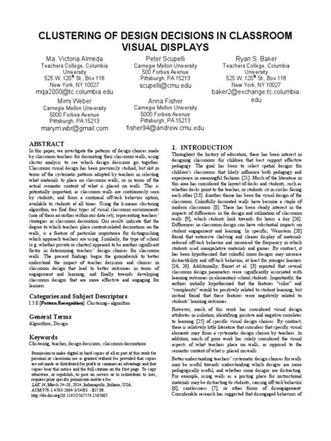 pdf clustering of design decisions in classroom visual displays dokumen tips
