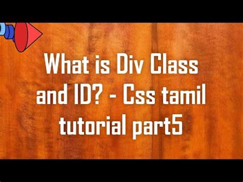 What Is The Difference Between Div Class And ID Css Tamil Tutorial