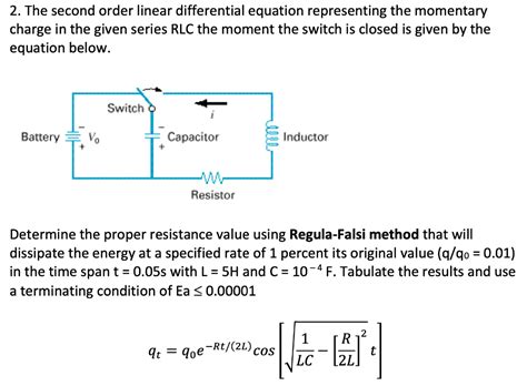 solved 2 the second order linear differential equation