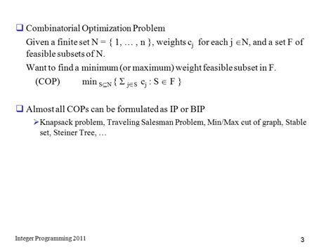 chapter 1 formulations 1 integer programming mixed integer optimization problem or linear