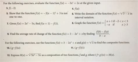 solved for the following exercises evaluate the function