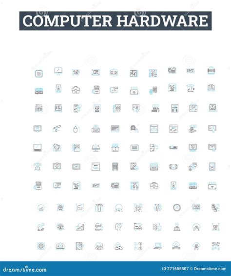 Computer Hardware Vector Line Icons Set Computer Hardware Monitor