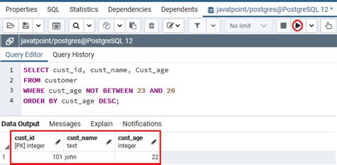 postgresql between condition javatpoint 8346 hot sex picture