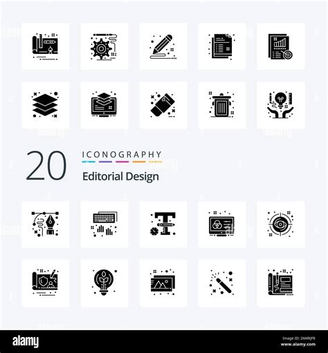 20 Editorial Design Solid Glyph Icon Pack Like Designer Color Scheme