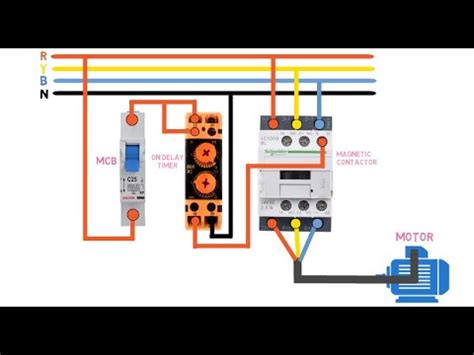 On Delay Timer Connection Diagram 3 Phase Motor Timer Wiring YouTube