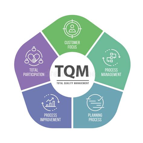 Tqm Total Quality Management Diagramm Chat Und Icon Thema Vektorentwurf