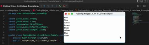 JList In Java Coding Ninjas