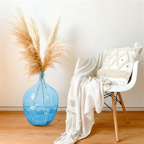 21 Tall Extra Large Glass Floor Vase For Pampas Grass Plants Flowers Hand Blown