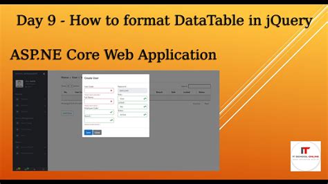 Day 9 How To Format DataTable In JQuery ASP NET MVC YouTube