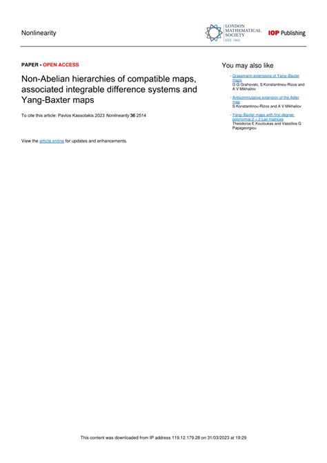 pdf non abelian hierarchies of compatible maps associated integrable difference systems and