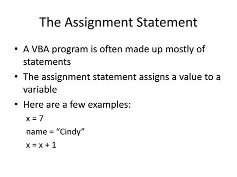 ppt variables and the assignment statement powerpoint presentation free download id 3067138