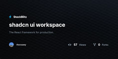 Shadcn Ui Workspace StackBlitz