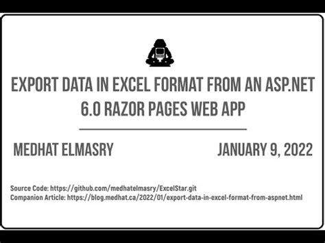 Export Data In Excel Format From An ASP NET 6 0 Razor Pages Web App