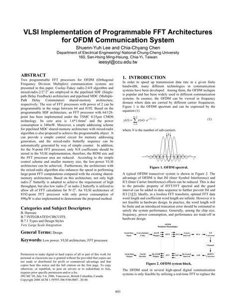 pdf vlsi implementation of programmable fft architectures for ofdm communication system