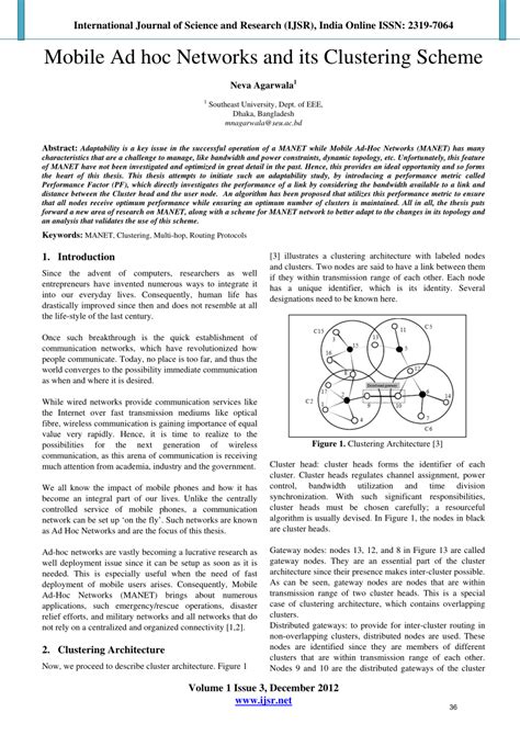 pdf mobile ad hoc networks and it s clustering scheme