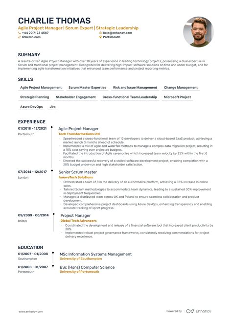Agile Project Manager CV Examples Guide For 2025