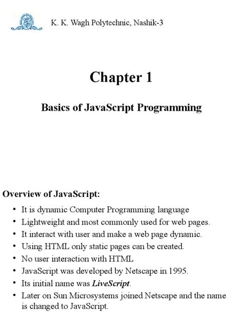 basics of javascript pdf java script control flow