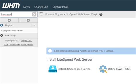 Install LiteSpeed Web Server Di WHM CPanel Knowledgebase