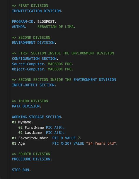 the basics of cobol programming language by sebastian de lima medium
