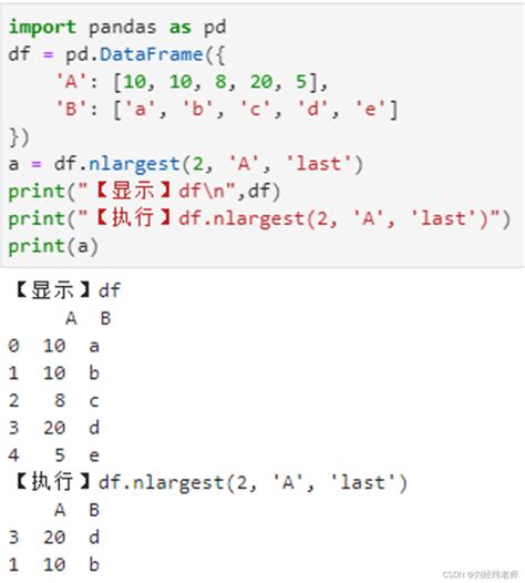 从dataframe中获取前n个最大的值所在的行或索引pd nlargest dataframe nlargest 返回多个最大值索引 csdn博客