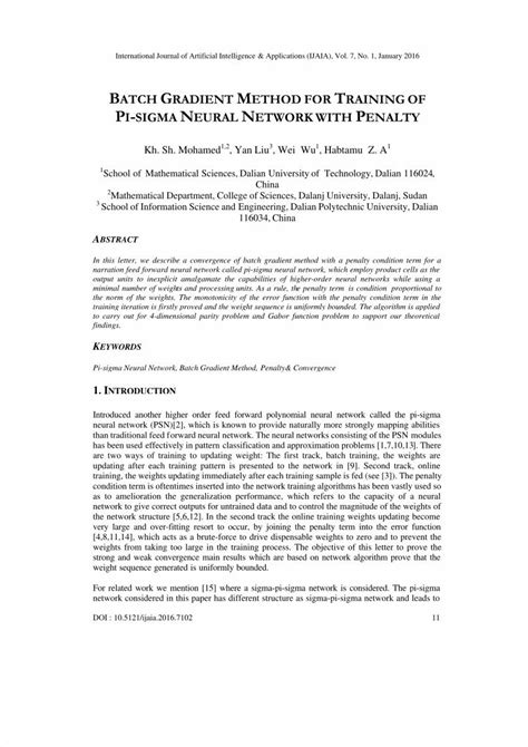 pdf batch gradient method for training of pi sigma neural network with penalty dokumen tips