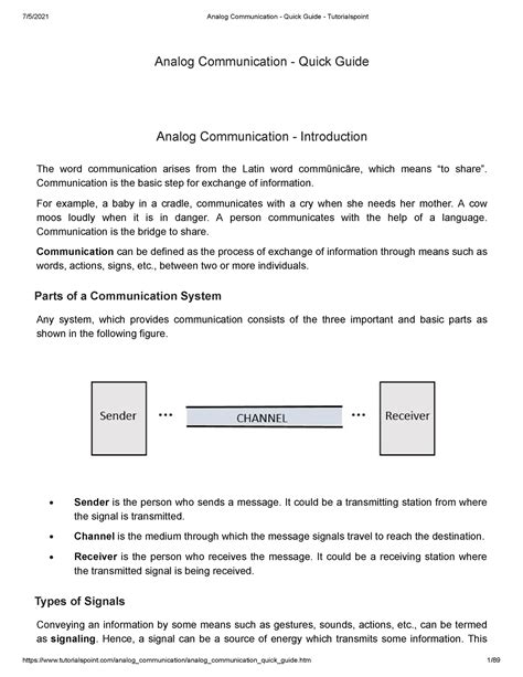 Analog Communication Quick Guide Tutorialspoint Analog