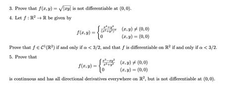 solved 3 prove that f x y ∣xy∣ is not differentiable at