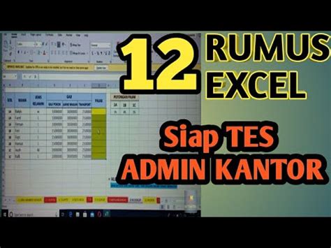 12 Rumus Excel Untuk Tes Admin Kantor YouTube