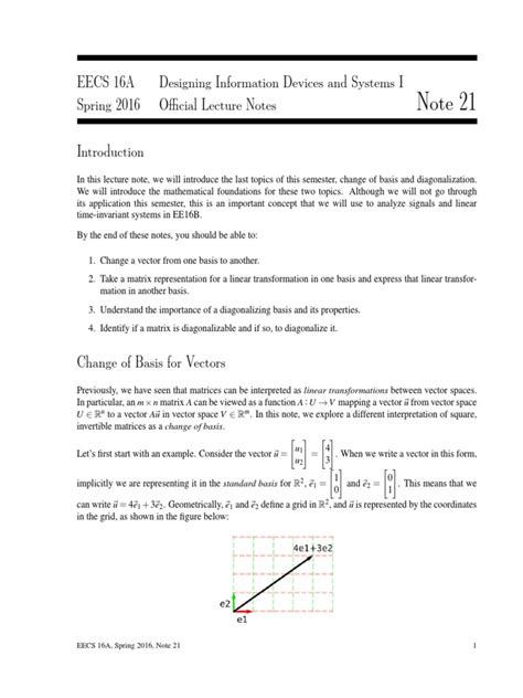 basis and diagonal ization pdf eigenvalues and eigenvectors basis linear algebra