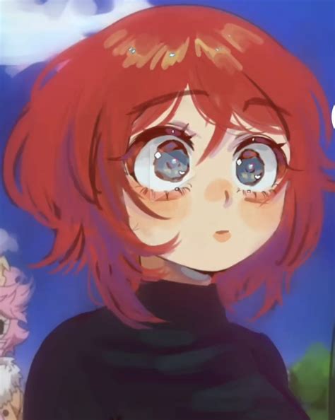 Cute Anime Character With Red Hair And Blue Eyes