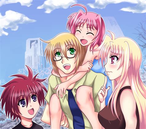Fate Testarossa Yuuno Scrya Caro Ru Lushe And Erio Mondial Lyrical Nanoha And 1 More Drawn