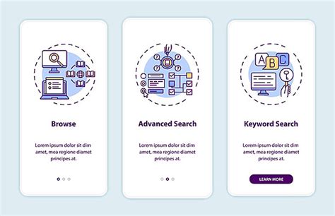 Online Library Search Types Vector Infographic Template Icon Scheme