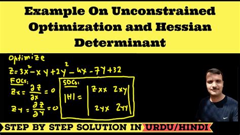 example on unconstrained optimization and hessian determinant youtube