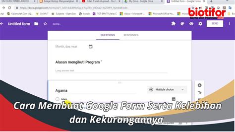 Cara Membuat Google Form Serta Kelebihan Dan Kekurangannya