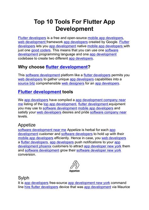 PPT Top 10 Tools For Flutter App Development PowerPoint Presentation
