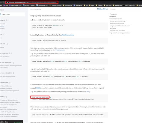Docs Install Cmd Is Error In Readthedocs Issue 1977 Open Mmlab