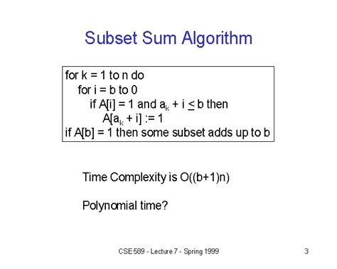 subset sum algorithm