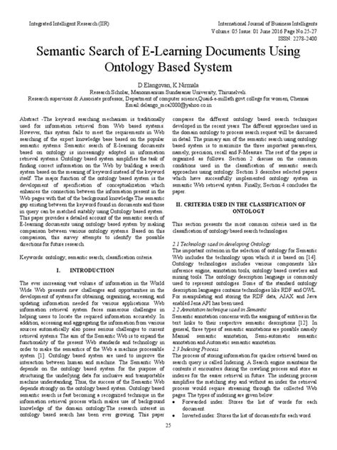 semantic search of e learning documents using ontology based system pdf semantic web