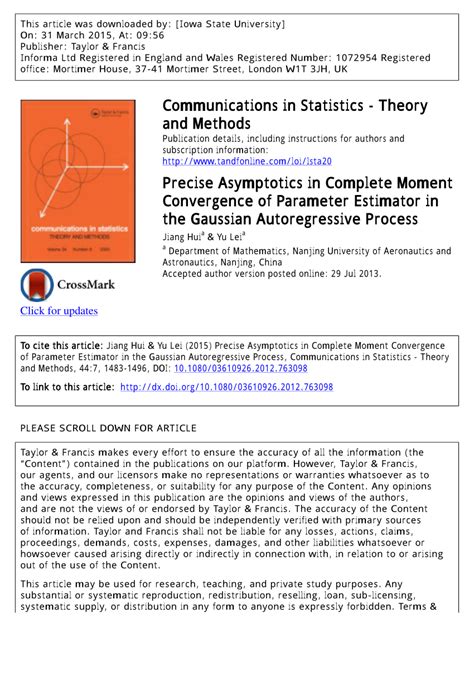 pdf precise asymptotics in complete moment convergence of parameter estimator in the gaussian