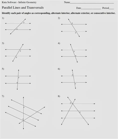 mr matt s math classes assignment parallel lines and transversals