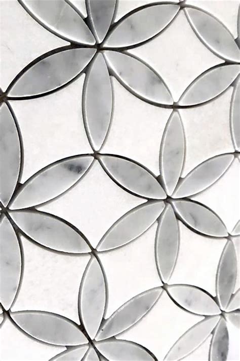 Luxury Waterjet Mosaic Featuring A Base Of Pure White Thassos Marble From Greece Italian