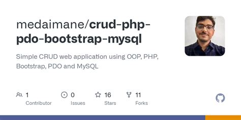 GitHub Medaimane Crud Php Pdo Bootstrap Mysql Simple CRUD Web