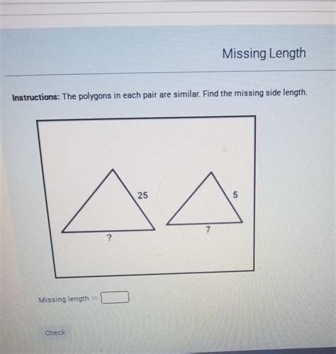 the polygons in each pair are similar find the missing side length
