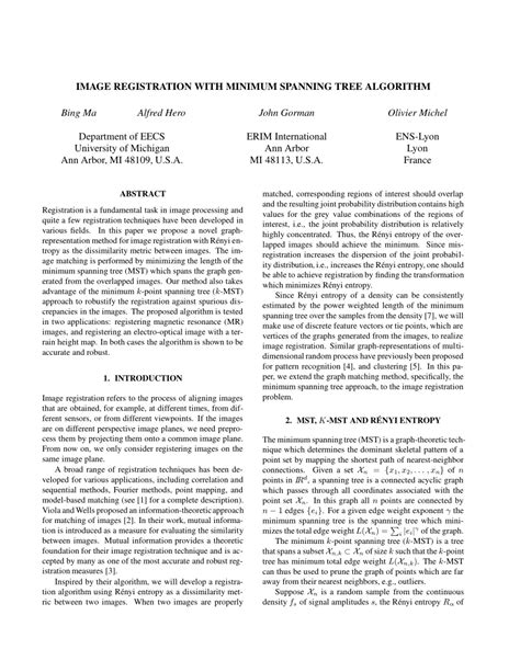 pdf image registration with minimum spanning tree algorithm