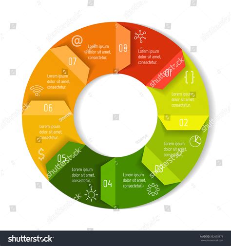 Round Infographic Diagram Folded Arrows Circular Stock Vector Royalty