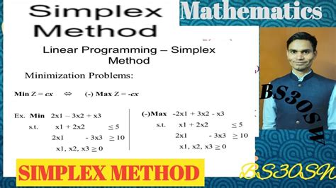 simplex method lpp simplex method maximization problem youtube