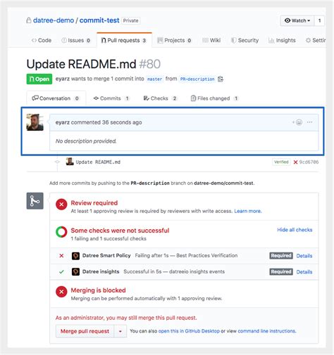 Enforce Pull Request Descriptions With Datree